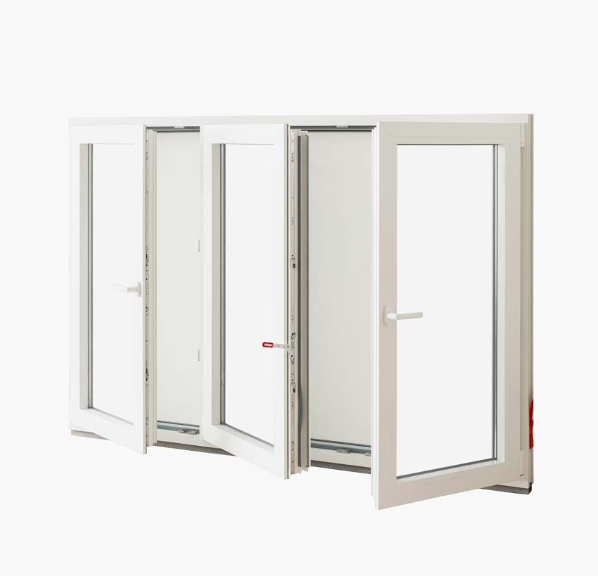 3-VL draaikiep+vast raam pvc Deceuninck Elegant wit B2100xH1400 mm | 126478