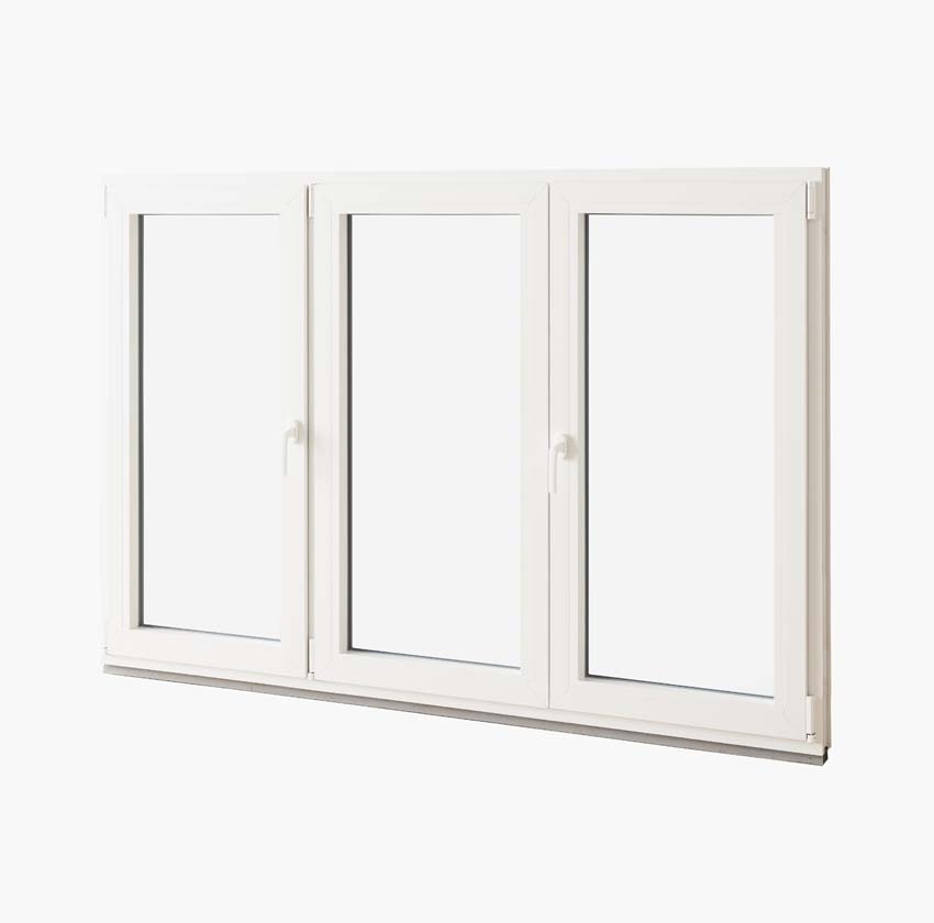 3-VL draaikiep+vast raam pvc Deceuninck Elegant wit B2100xH1400 mm | 126478