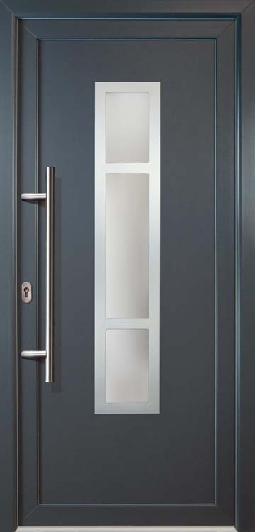 Buitendeur pvc titan/wit B 980 x H 2080 L Zarita | 119970